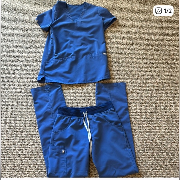 Figs | Tops | Womens Figs Scrub Set Xs Royal Blue | Poshmark